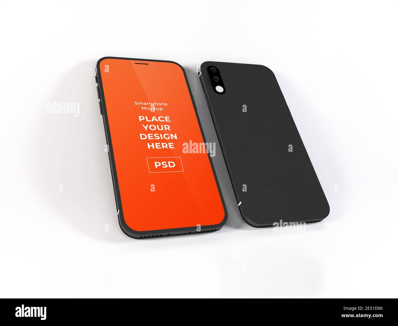 Realistic Smartphone Mockup Template Stock Photo - Alamy