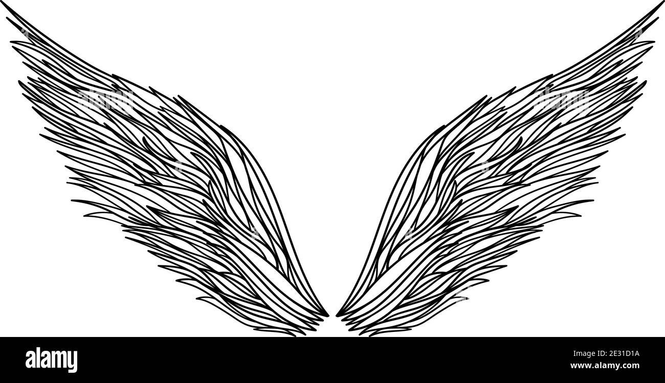 Abstract Angel Wings Tattoo