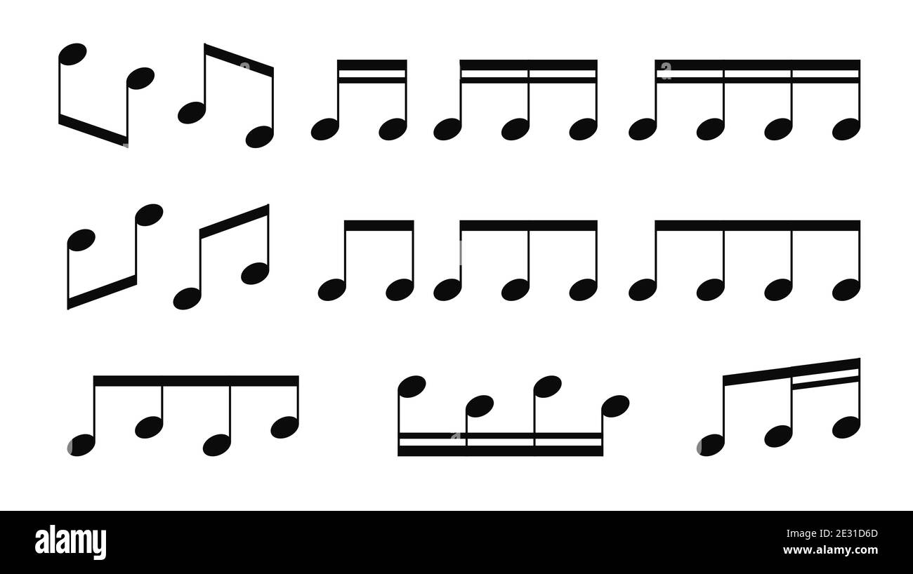 Musical notes, treble clef. Illustration Stock Photo - Alamy