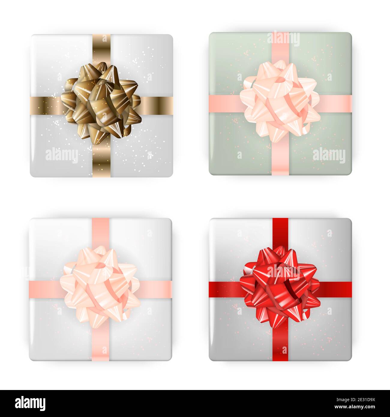 Realistic image. Colorful festive box with bow. Illustration Stock ...