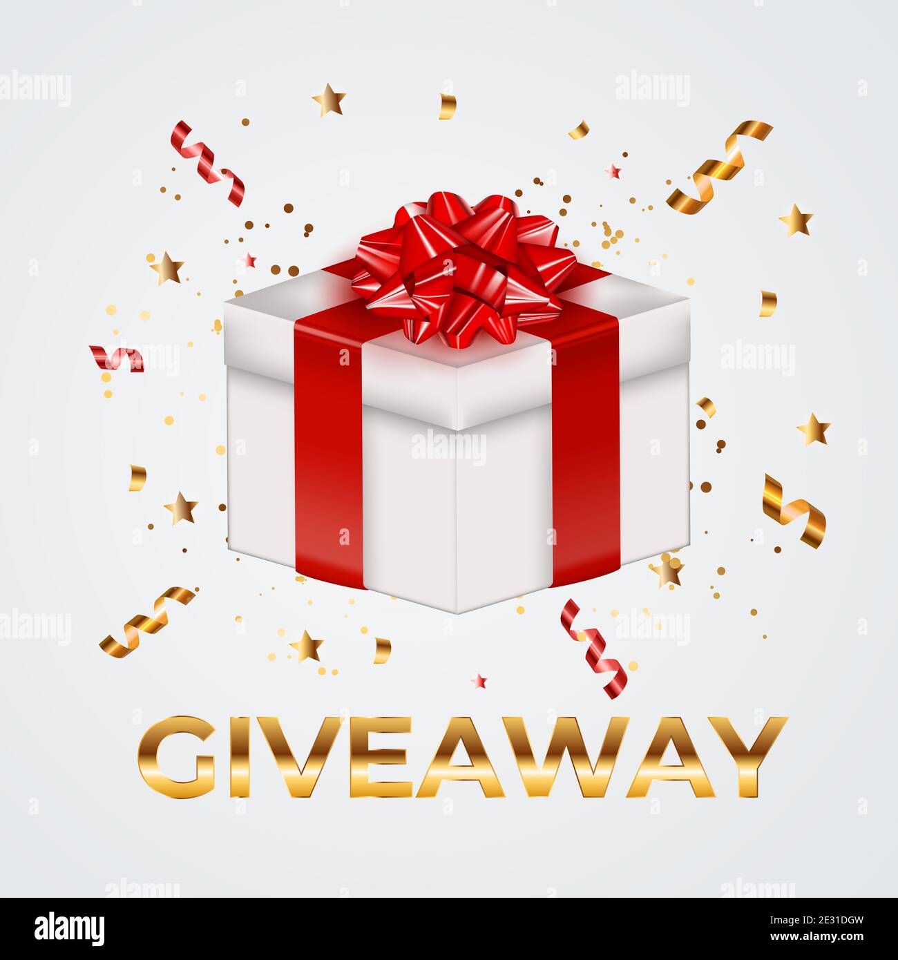 Party Holiday Gift Box background with Bow and Ribbon. Giveaway Concept ...