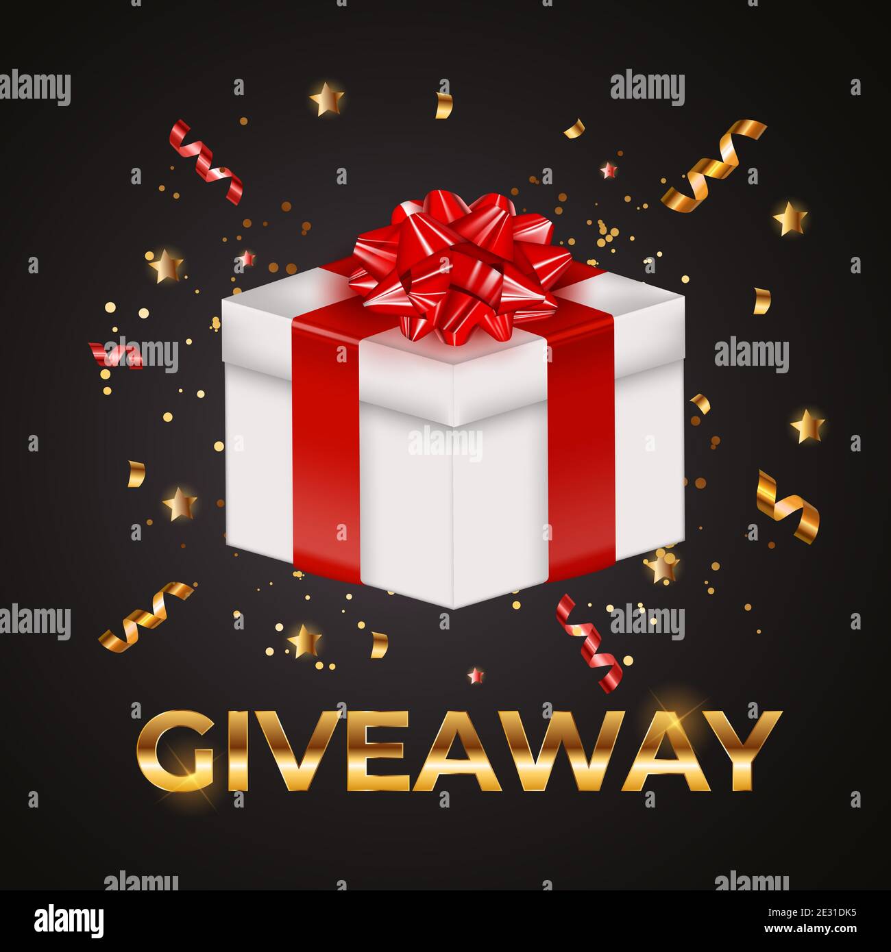 Party Holiday Gift Box background with Bow and Ribbon. Giveaway Concept ...