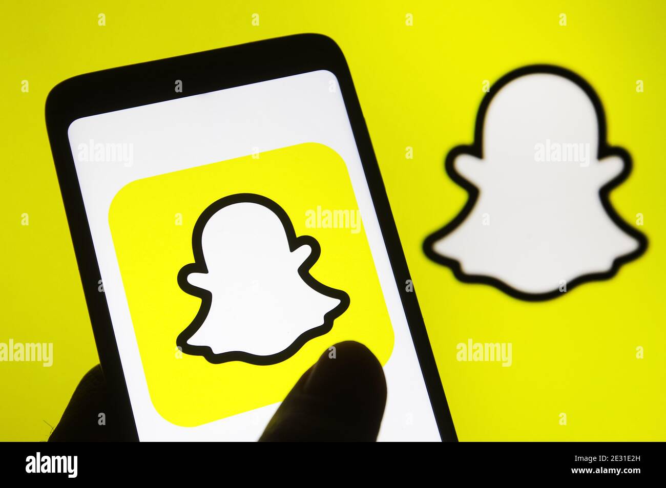 Ukraine. 15th Jan, 2021. In this photo illustration, Snapchat logo is ...
