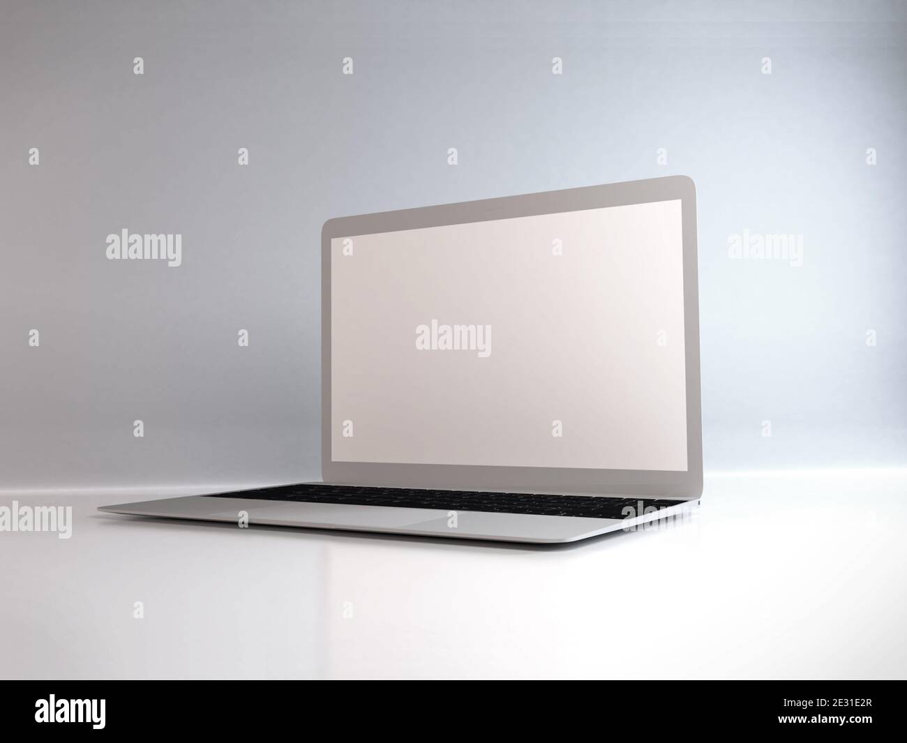 Realistic Laptop Mockup Template Scene Stock Photo - Alamy
