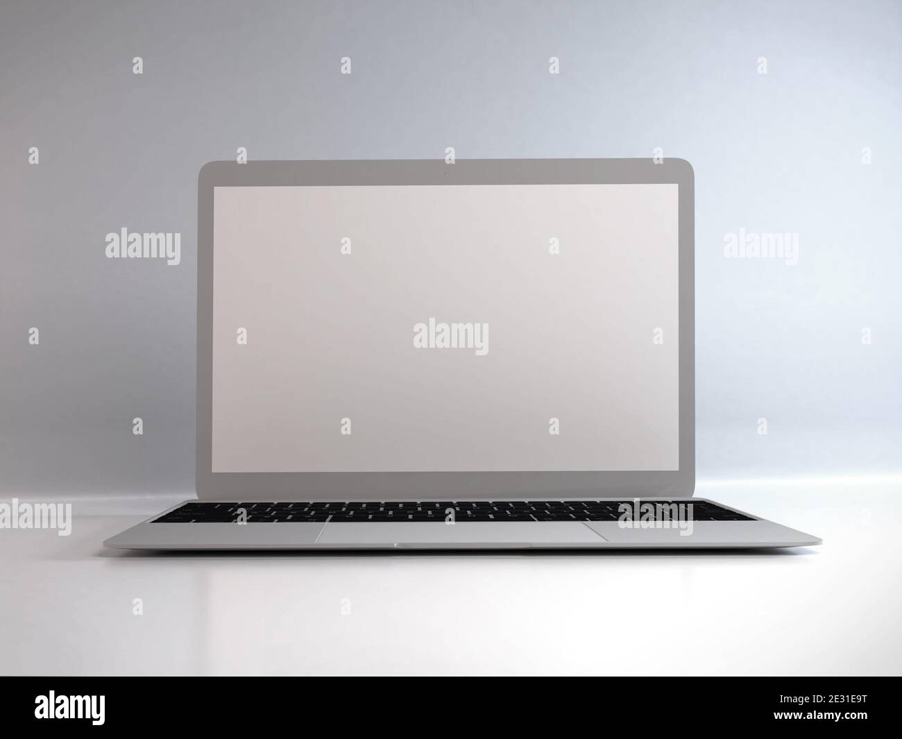 Realistic Laptop Mockup Template Scene Stock Photo - Alamy