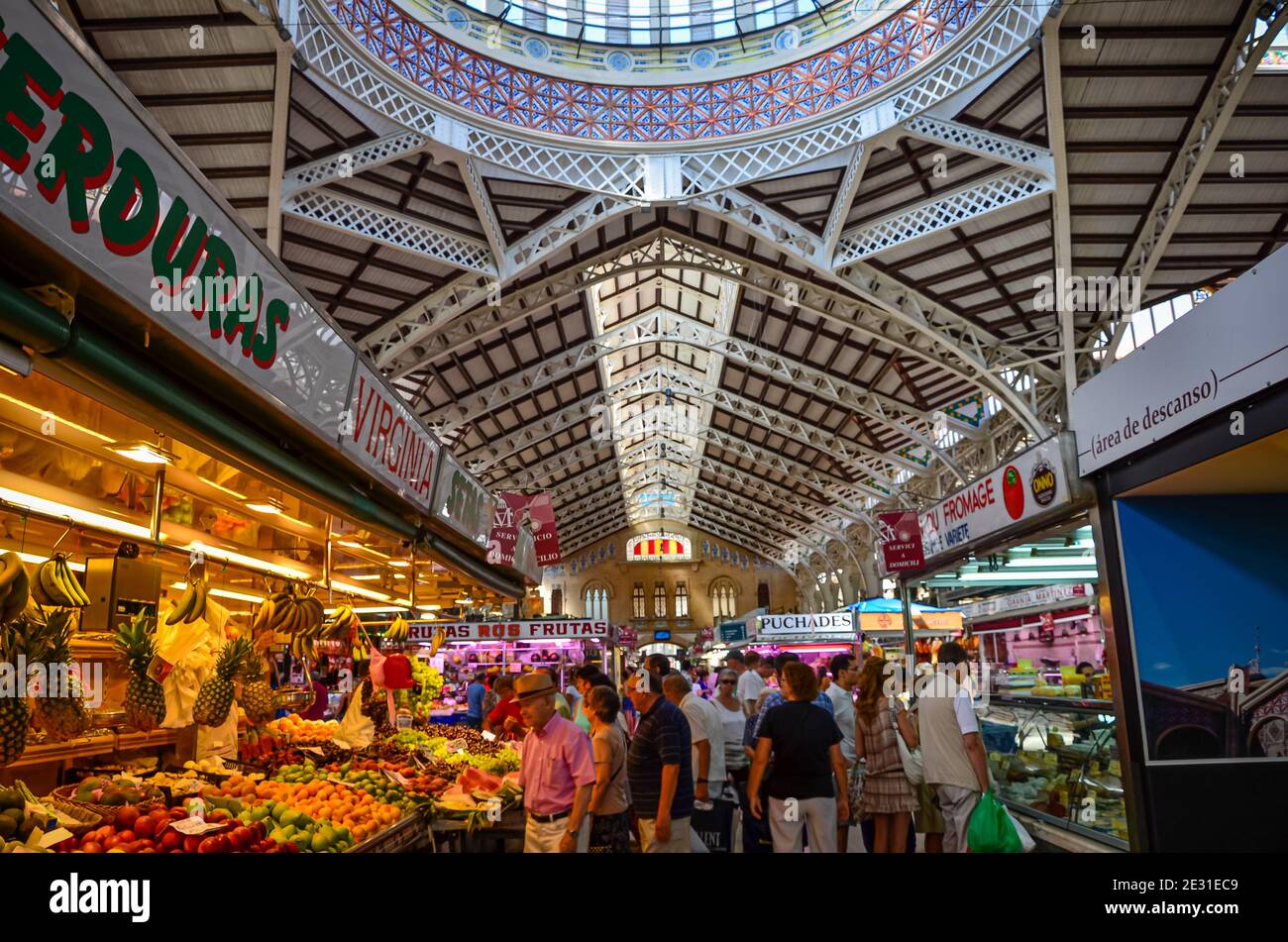 Central Market, Valencia, Spain Stock Photo - Alamy