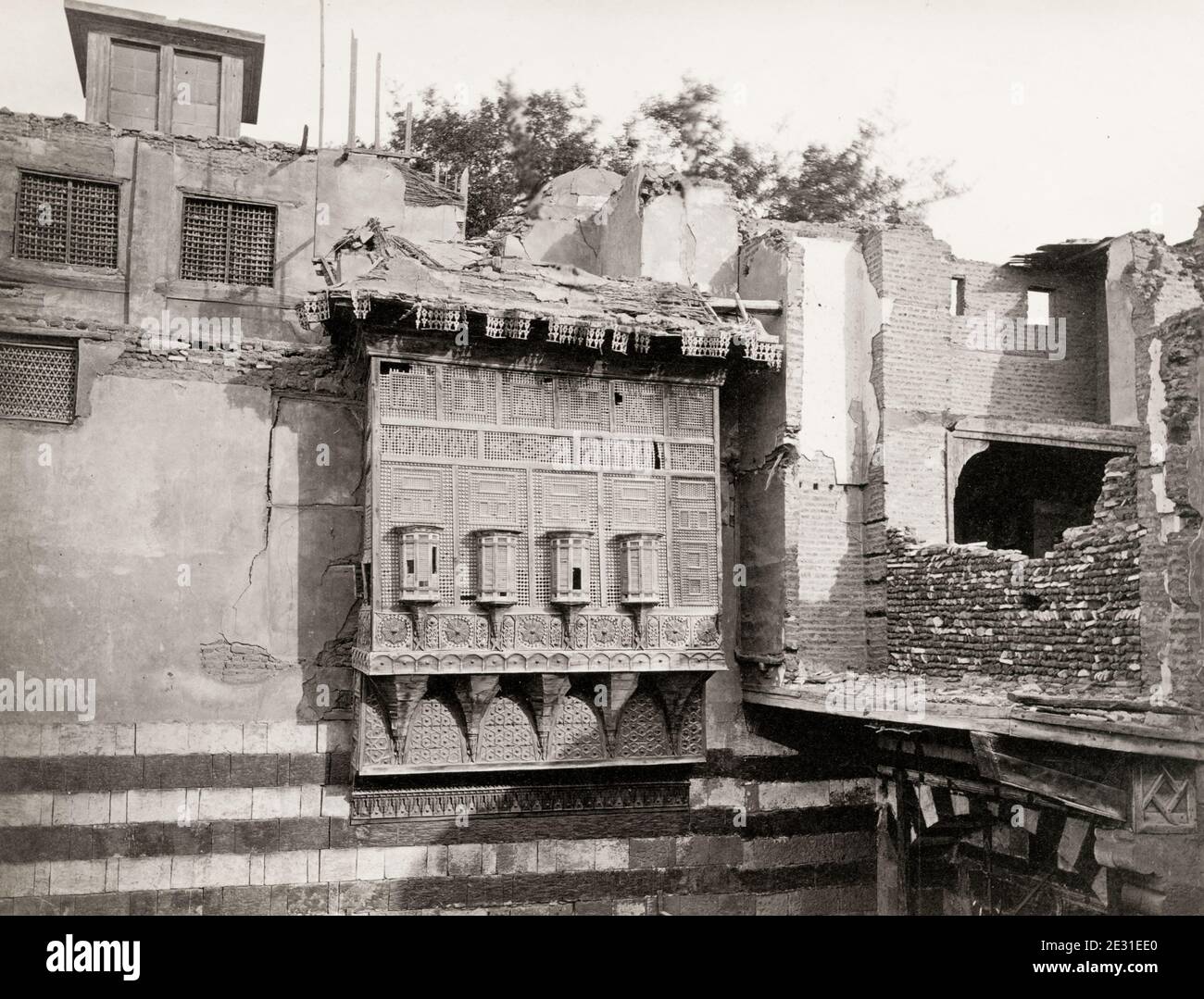 Vintage 19th century photograph: ornate window, architecture detail ...