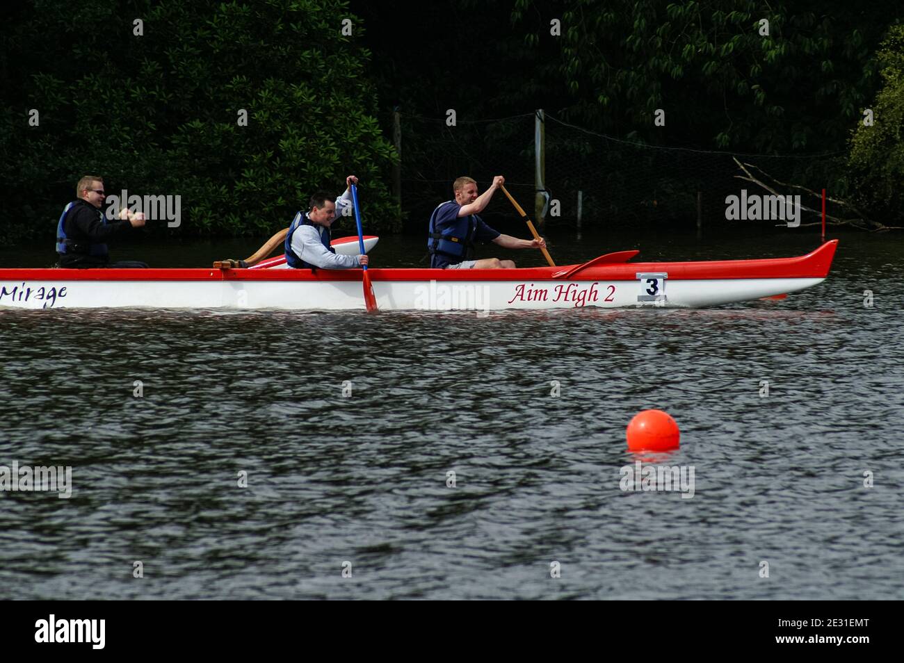 People paddling V6 Hawaiian outrigger canoes (known as va'a), UK Stock ...