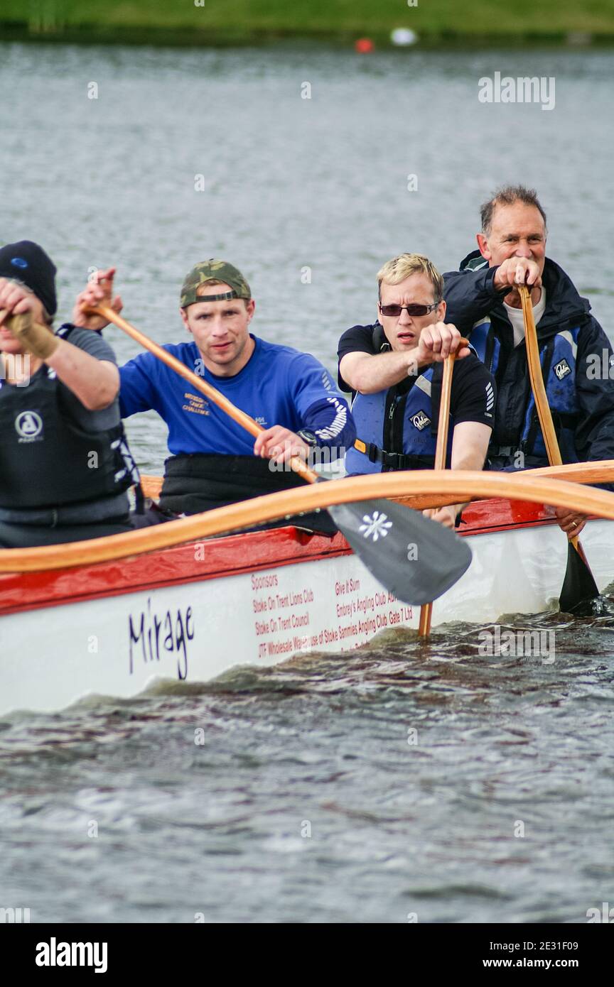 People paddling V6 Hawaiian outrigger canoes (known as va'a), UK Stock ...