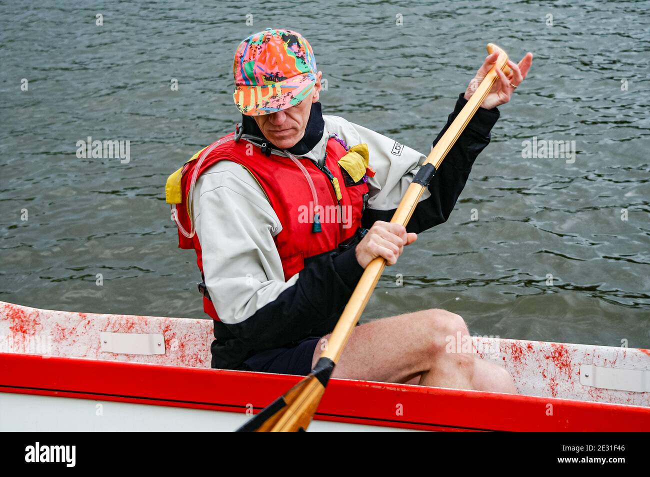 People paddling V6 Hawaiian outrigger canoes (known as va'a), UK Stock ...