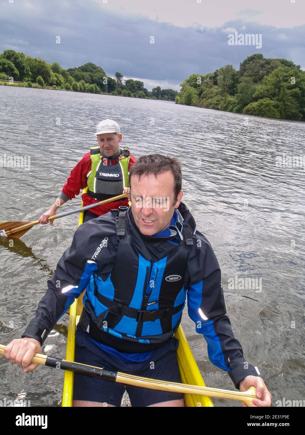 People paddling V6 Hawaiian outrigger canoes (known as va'a), UK Stock ...
