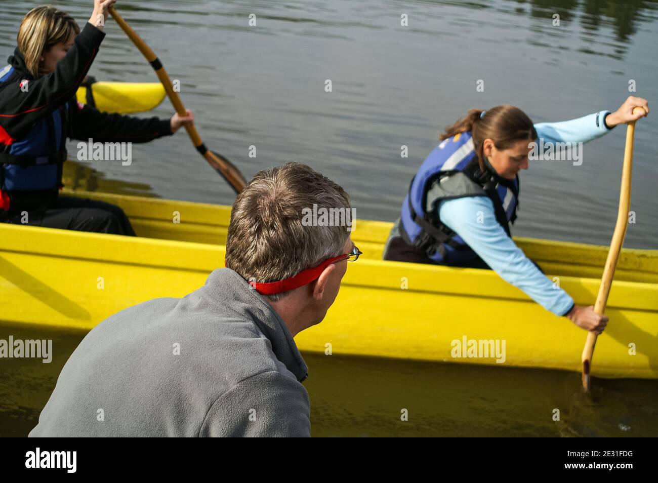 People paddling V6 Hawaiian outrigger canoes (known as va'a), UK Stock ...