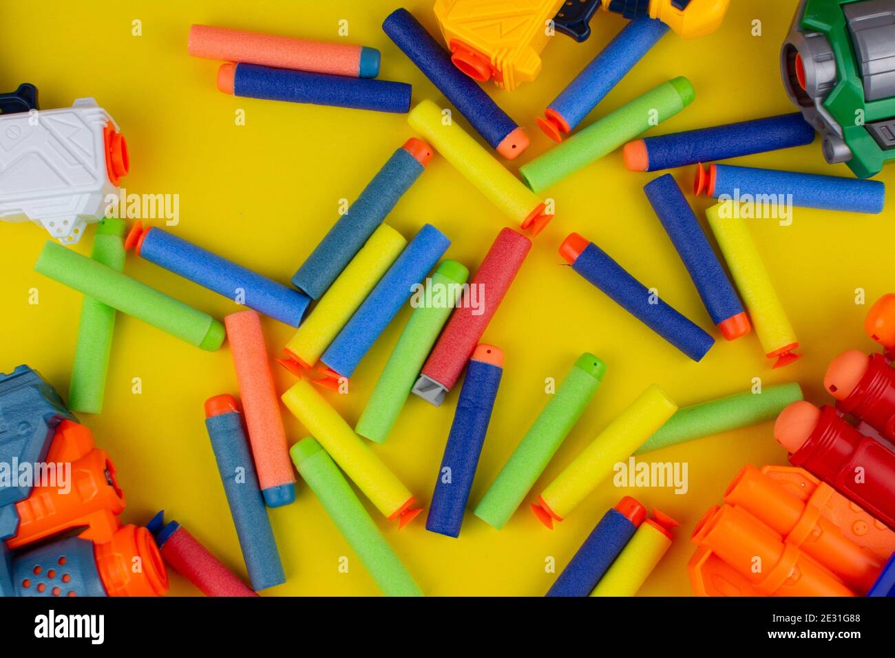 a toy gun with color soft bullets children toy Stock Photo - Alamy