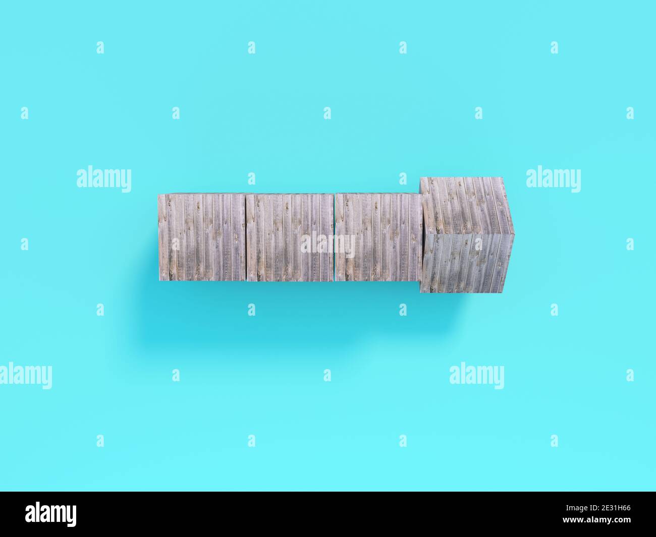 Wooden boxes on a colored background with a place for letters. Rolling ...