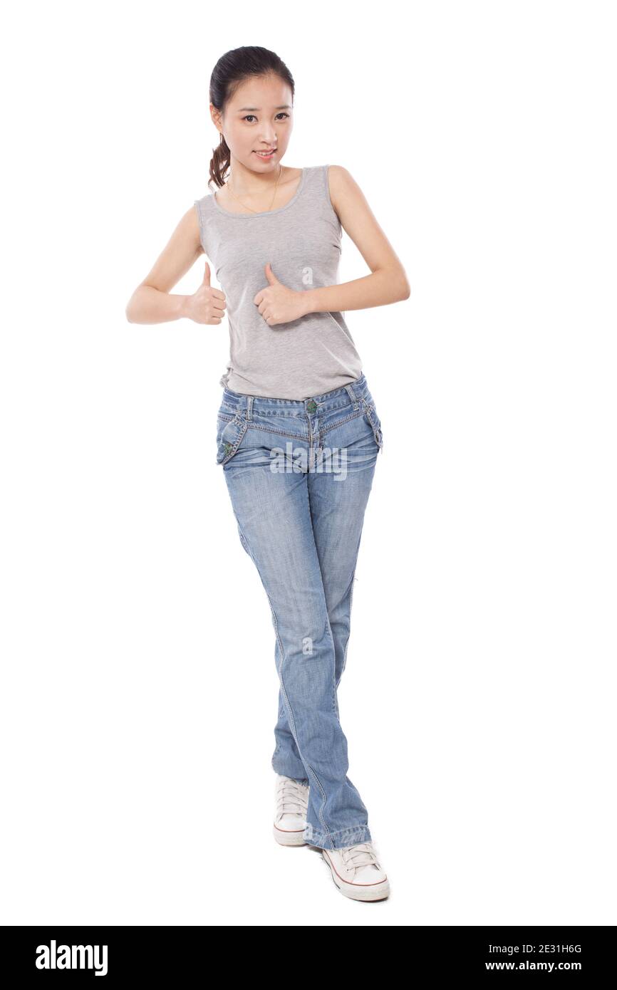 Portrait of a Young woman standing high quality photo Stock Photo - Alamy