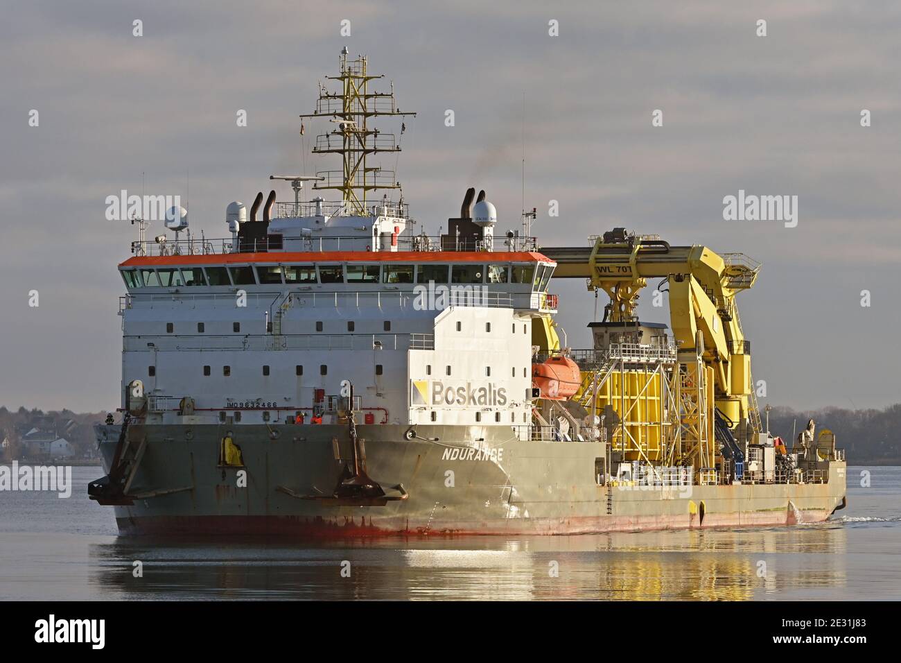 Cable Repair Ship / Cable Layer Ndurance passing the Kiel Canal Stock ...