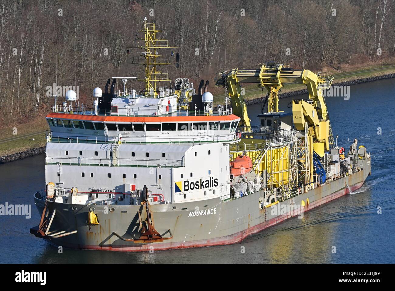 Cable Repair Ship / Cable Layer Ndurance passing the Kiel Canal Stock ...