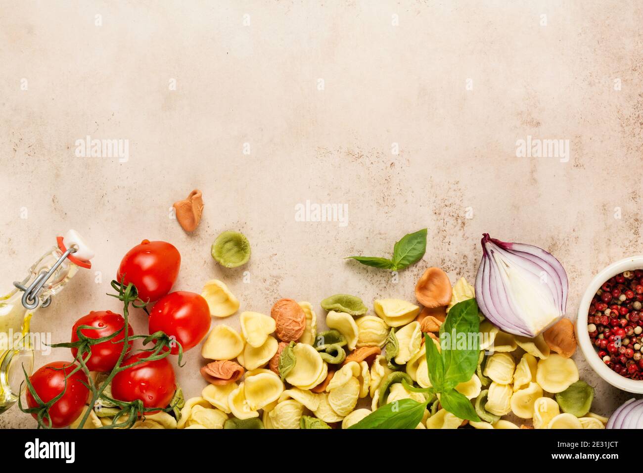 Culinary food cooking background with traditional ingredients for the ...