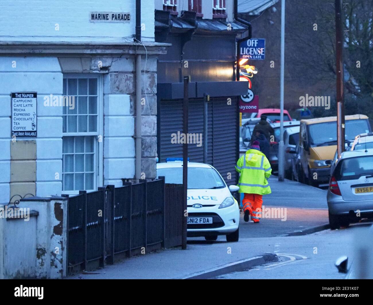 Sheerness, Kent, UK. 16th January, 2021. Police have taped off/blocked ...