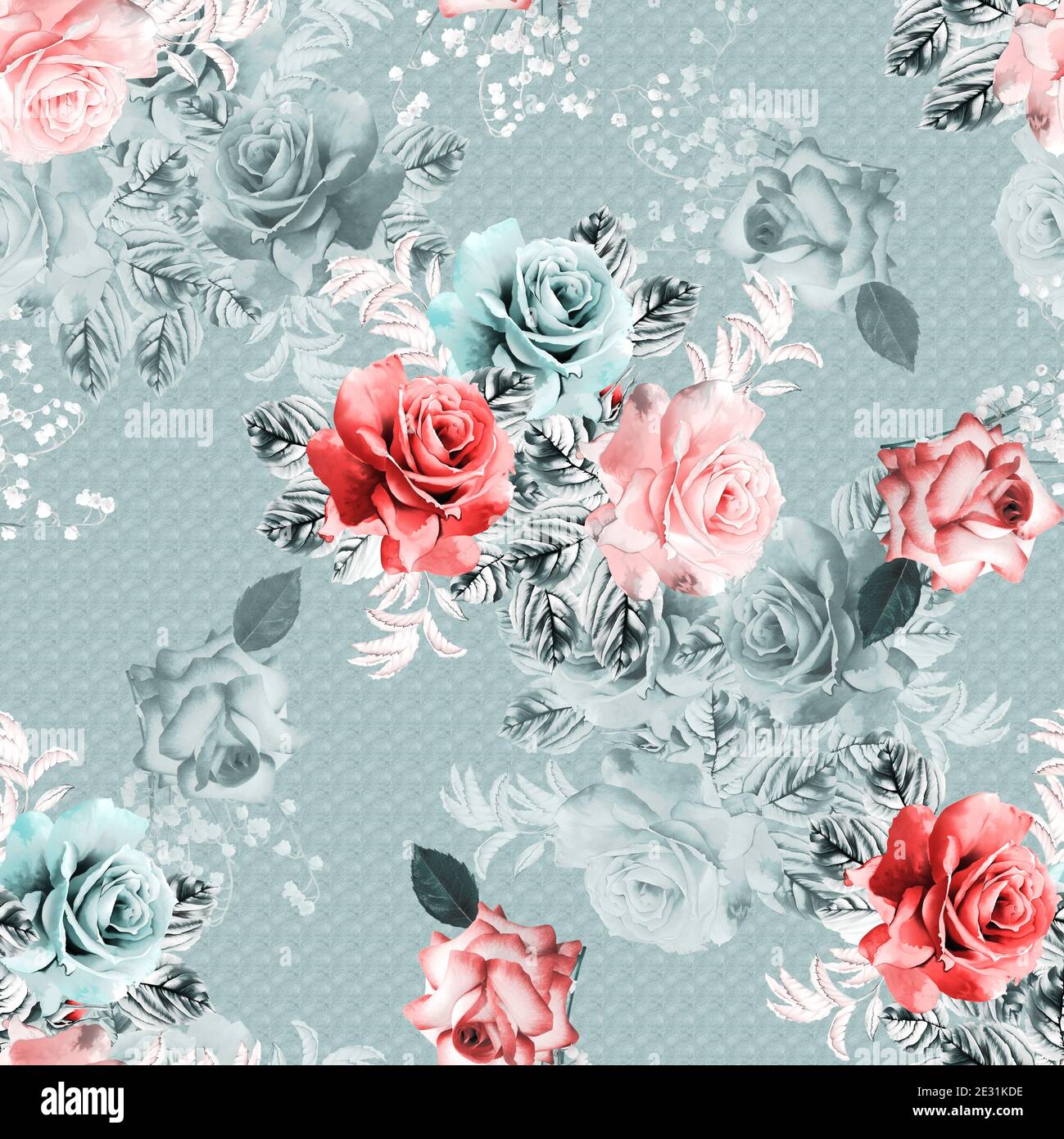 Seamless water Color flower design Stock Photo - Alamy