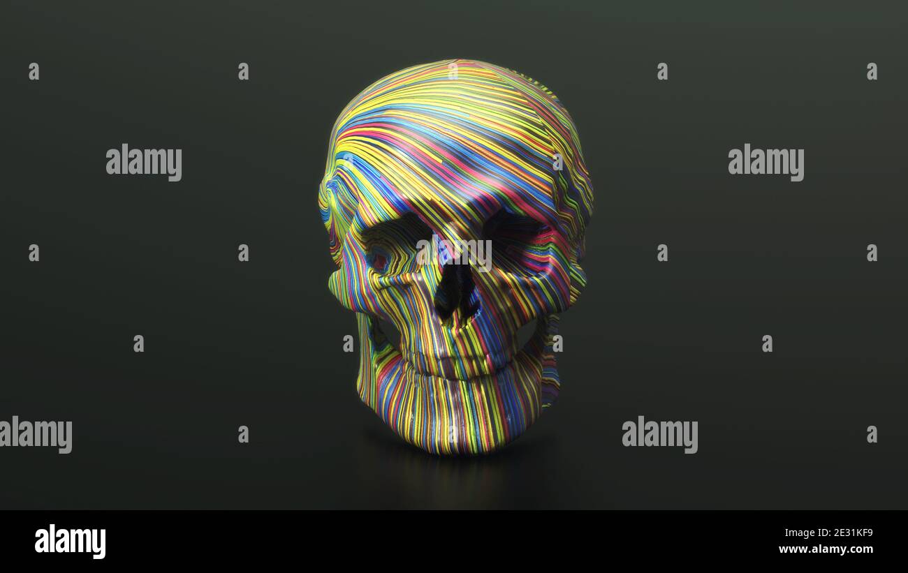 3d render Colored skull illustration Stock Photo - Alamy