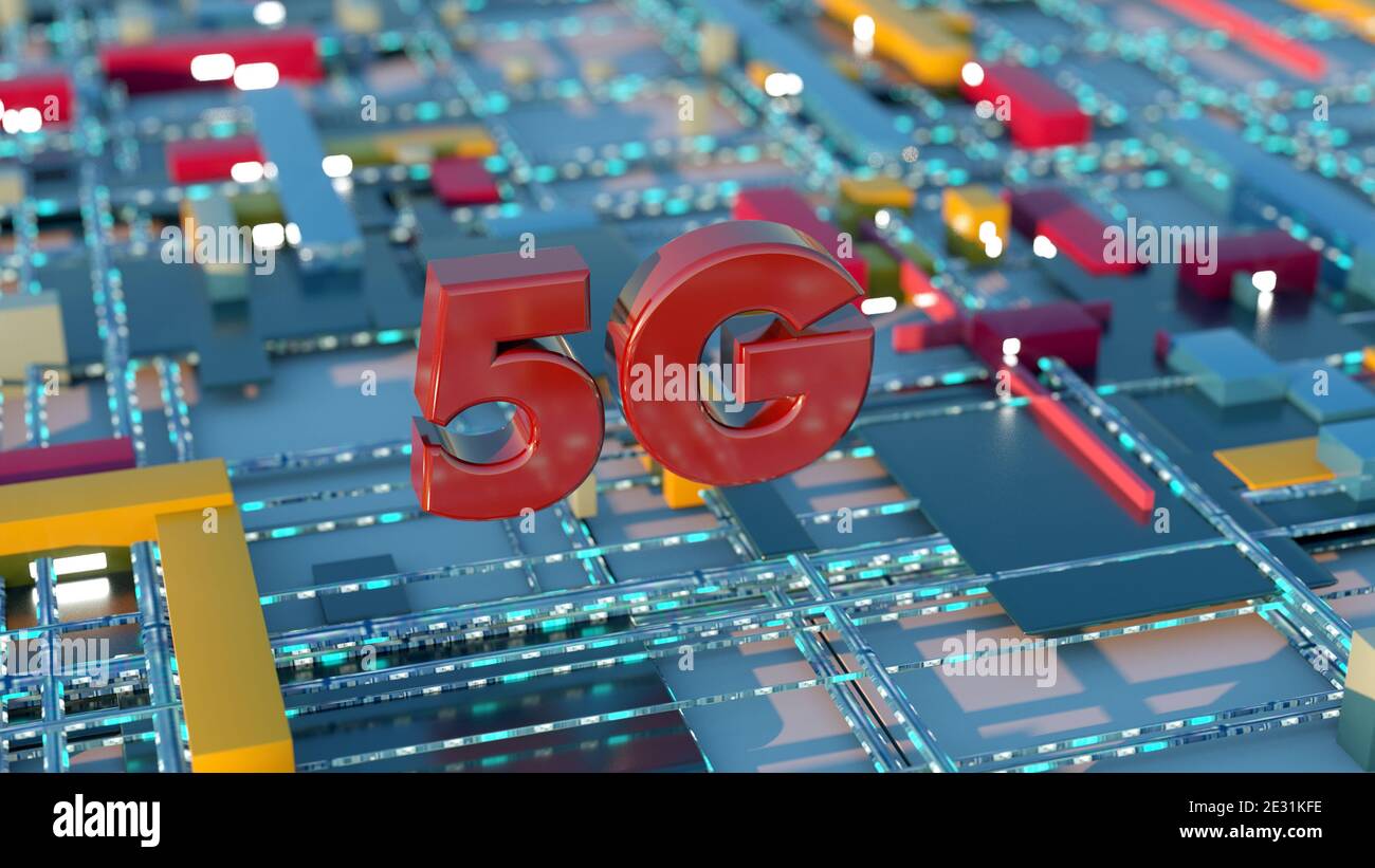 3d render. 5G technology background Stock Photo - Alamy