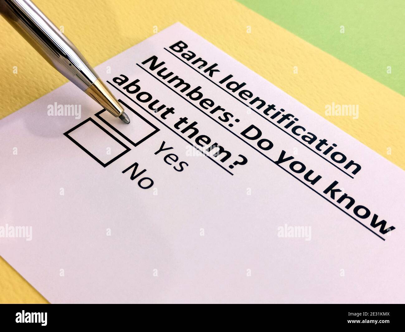 Bank identification hi-res stock photography and images - Alamy