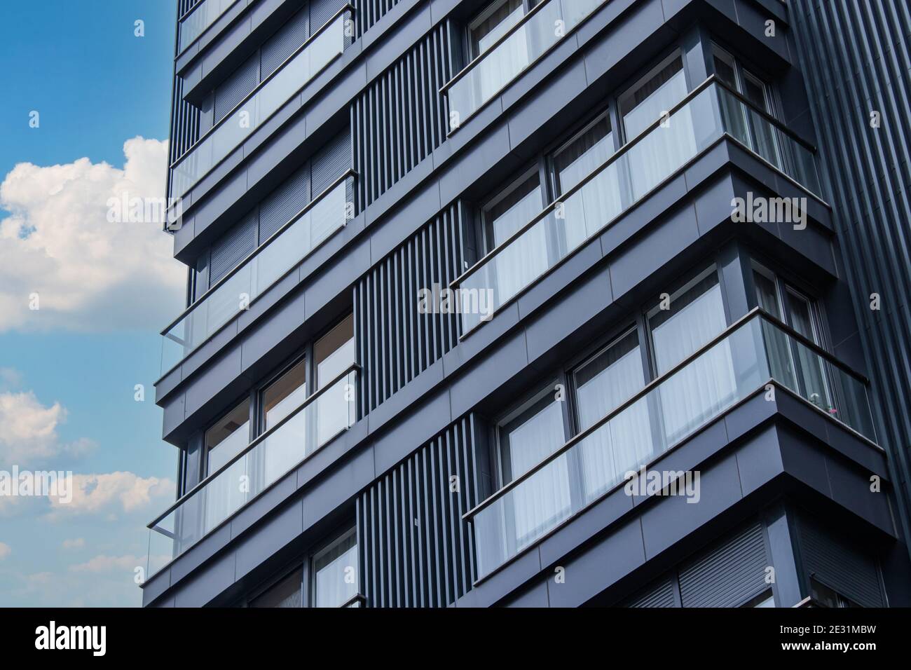 Modern and minimalist architecture, perspective view. Isolated sky ...