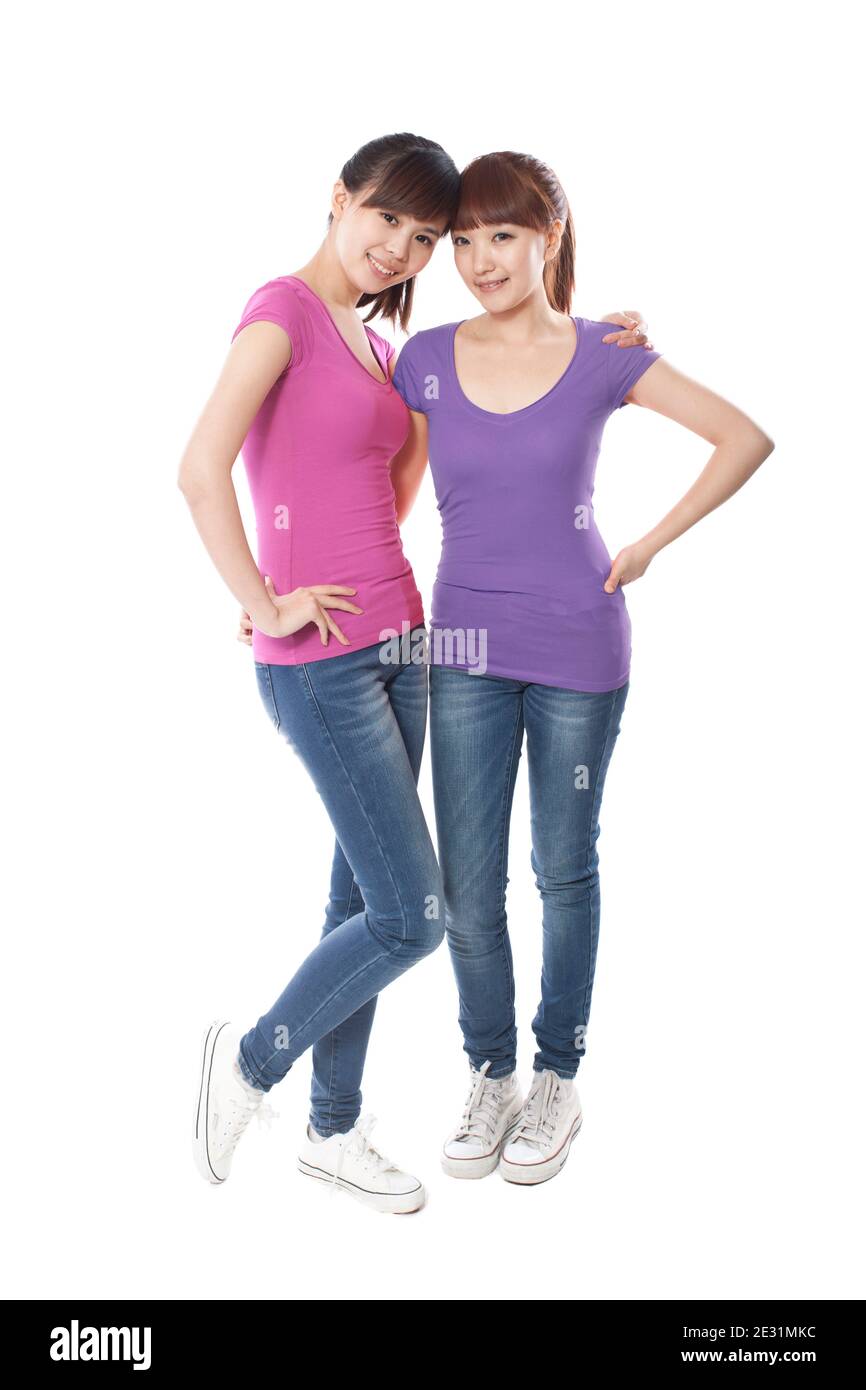 Portrait of two female friends high quality photo Stock Photo - Alamy