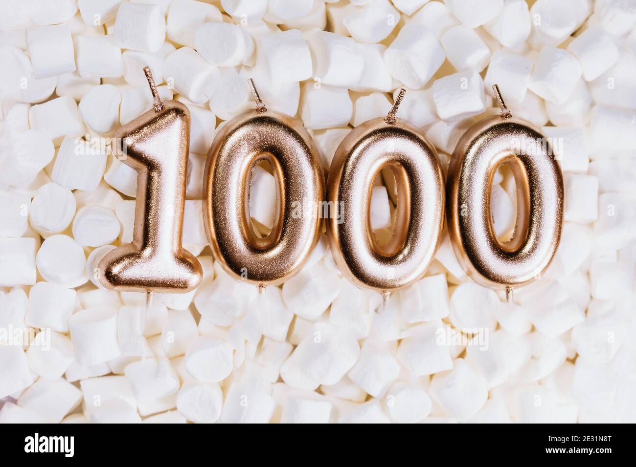 1000 followers card. Template for social networks, blogs. Background ...