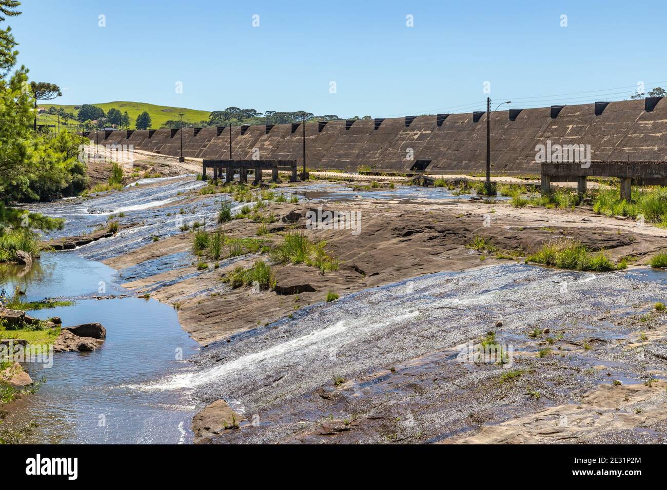 Salto dam with forest and rocks, São Francisco de Paula, Rio Grande do ...
