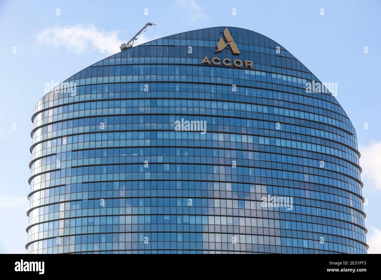 SEQUANA TOWER, ACCOR'S HEADQUARTERS, ISSY-LES-MOULINEAUX Stock Photo ...