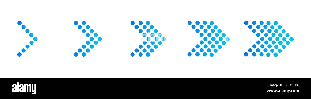 Set of blue arrows. Vector illustration collection of arrows Stock ...