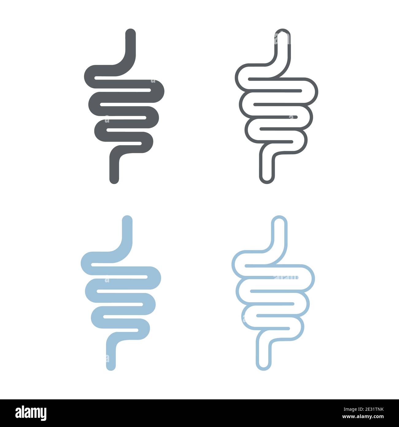 Intestinal tract set icon isolated on white background Stock Vector ...