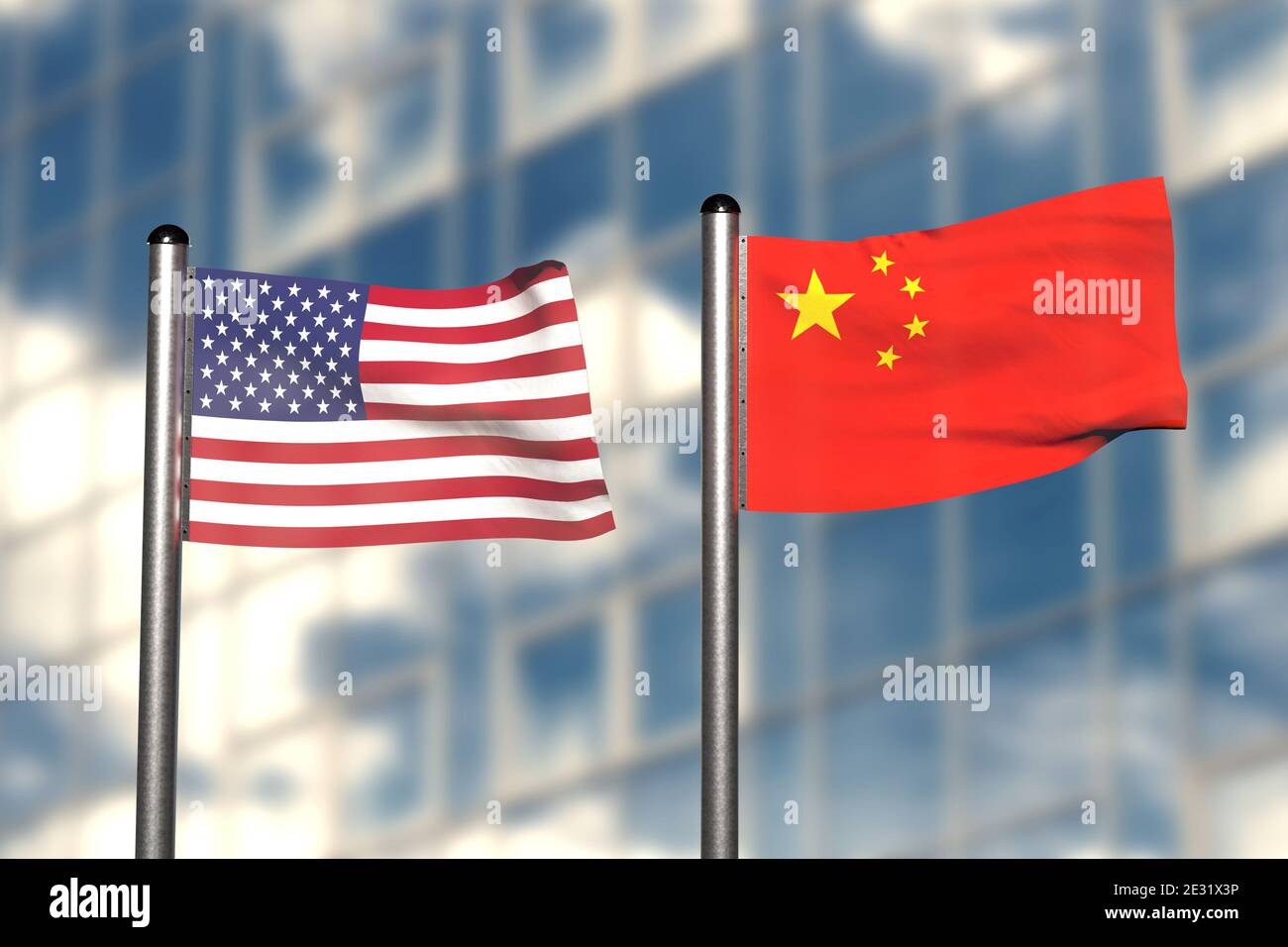 American map chinese usa flag hi-res stock photography and images - Alamy