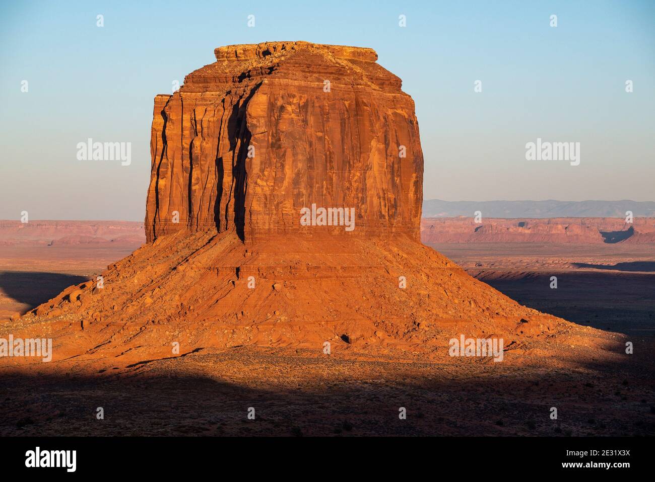 The Merrick Butte rock formation at sunset in Monument Valley Navajo ...