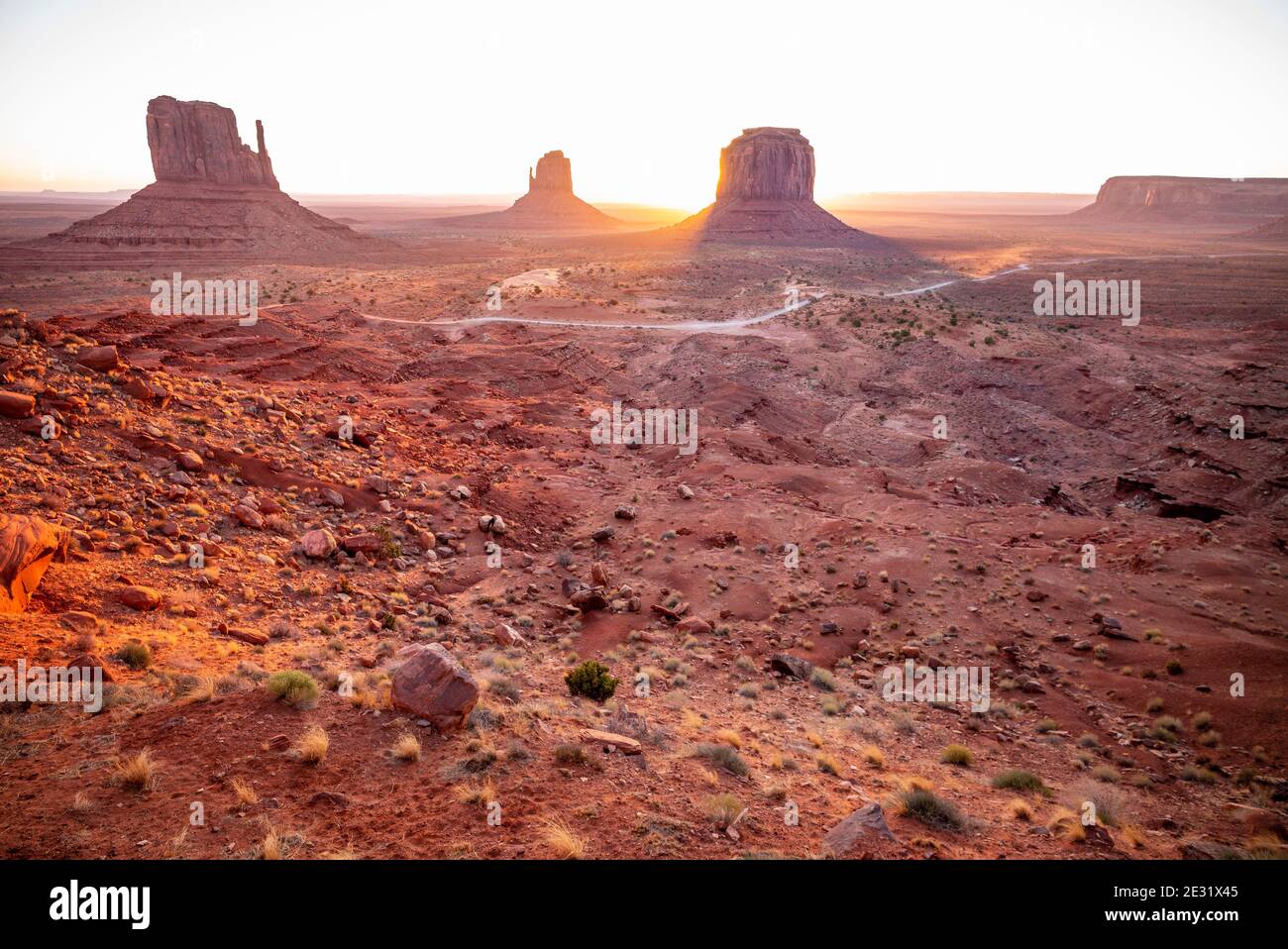 The famous West Mitten, East Mitten and Merrick Butte rock formations ...