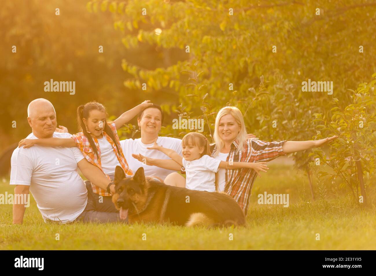 Multi Generation Family On Countryside Walk Stock Photo - Alamy