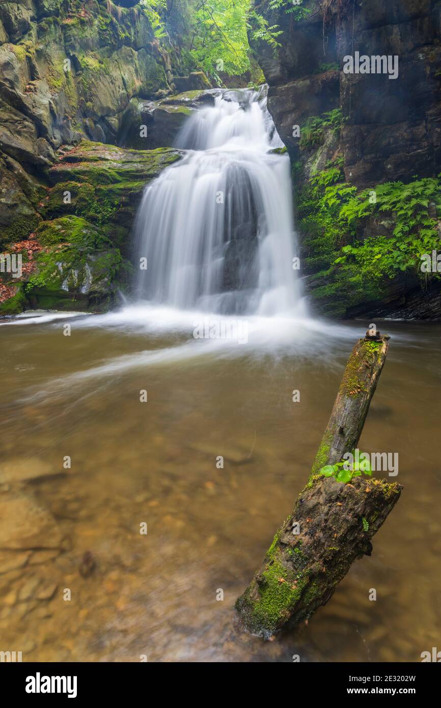Resov waterfalls on the river Huntava in Nizky Jesenik, Northern ...