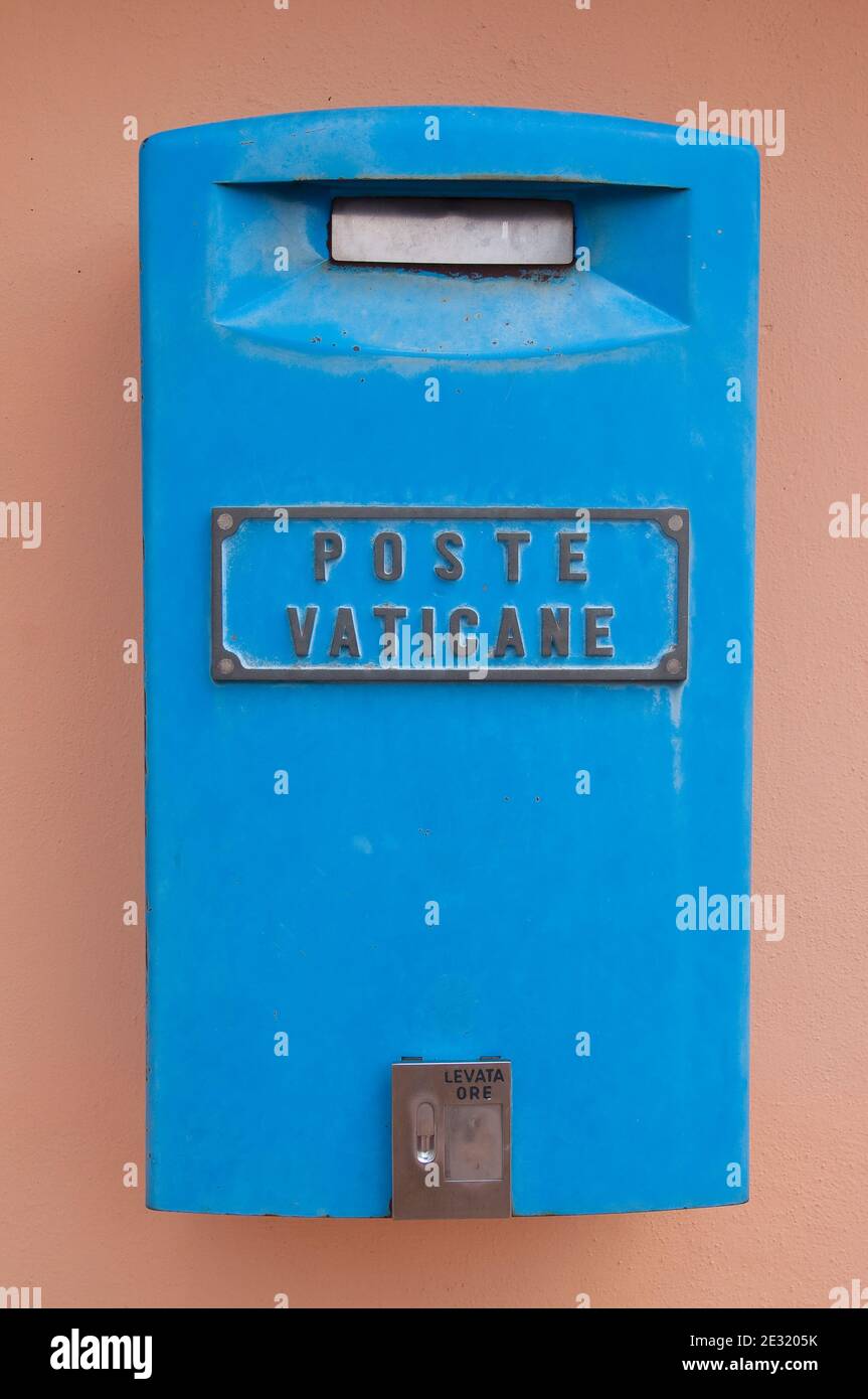 Blue Mail Box in Vatican State Stock Photo - Alamy