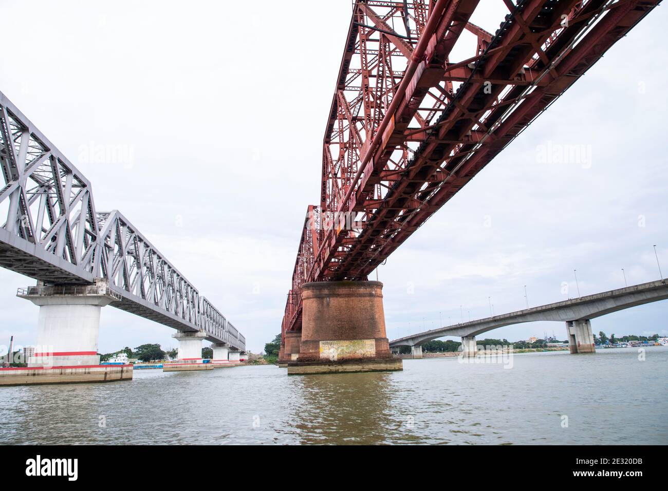 Syed Nazrul Islam Bridge and Bhairab rail way bridges over the Meghna ...