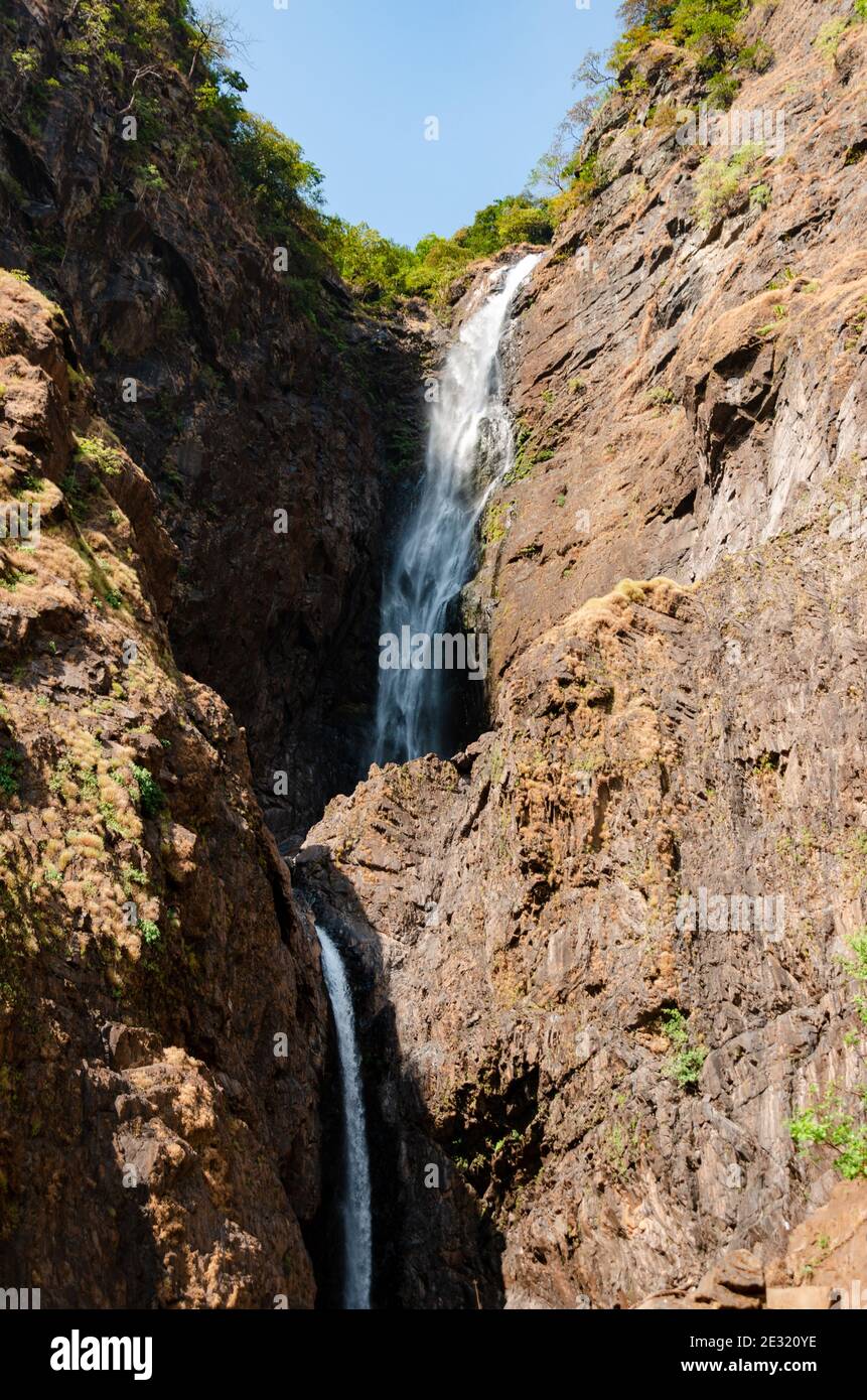 Upper part of the Vazra Sakla Waterfall at Virdi, Karnataka, India ...