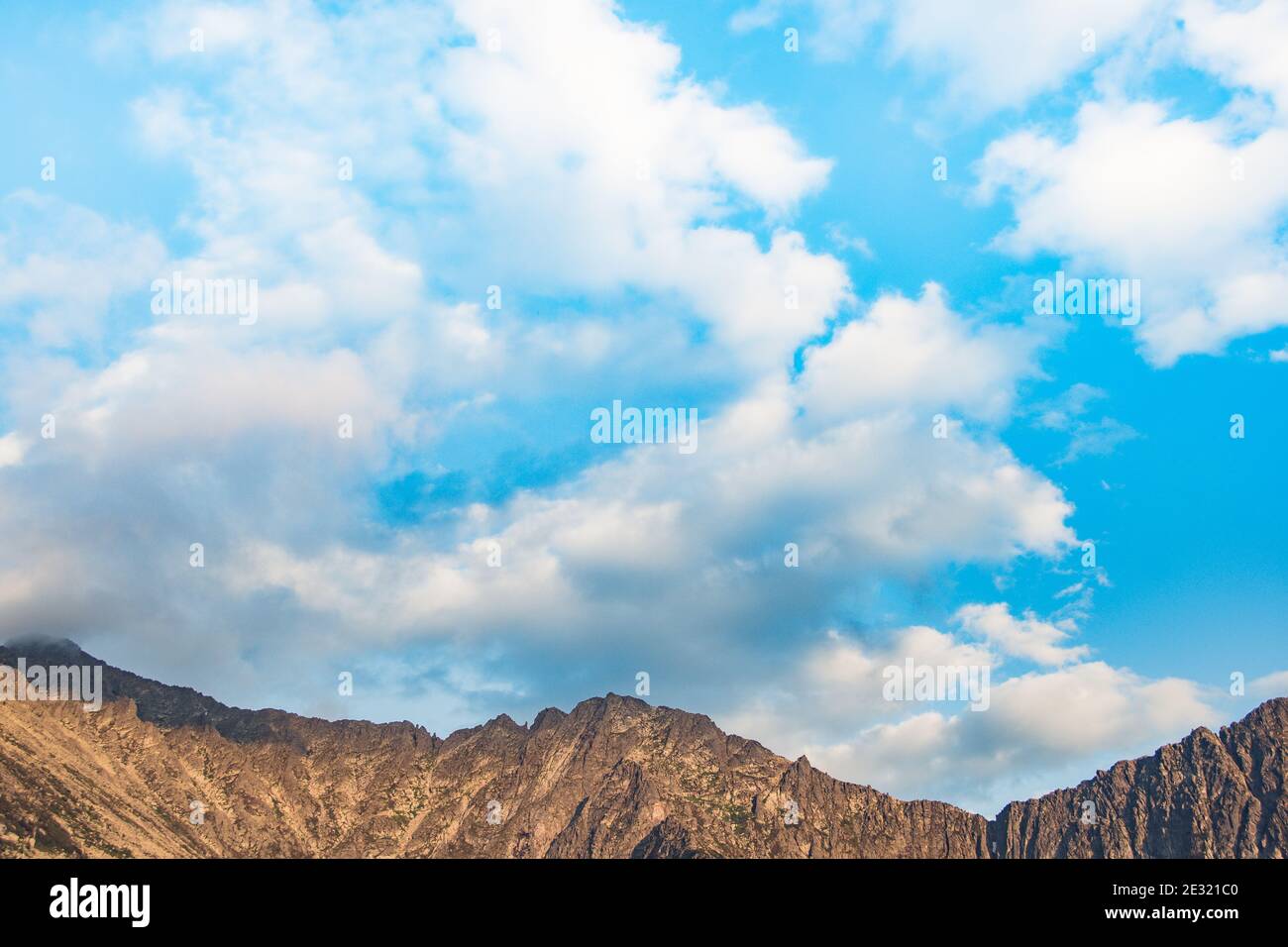 Blue sky and clouds over the rocks, beautiful cloud landscape over ...