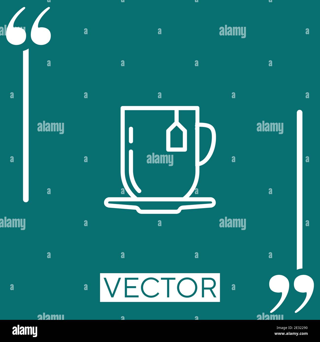 tea cup vector icon Linear icon. Editable stroke line Stock Vector ...