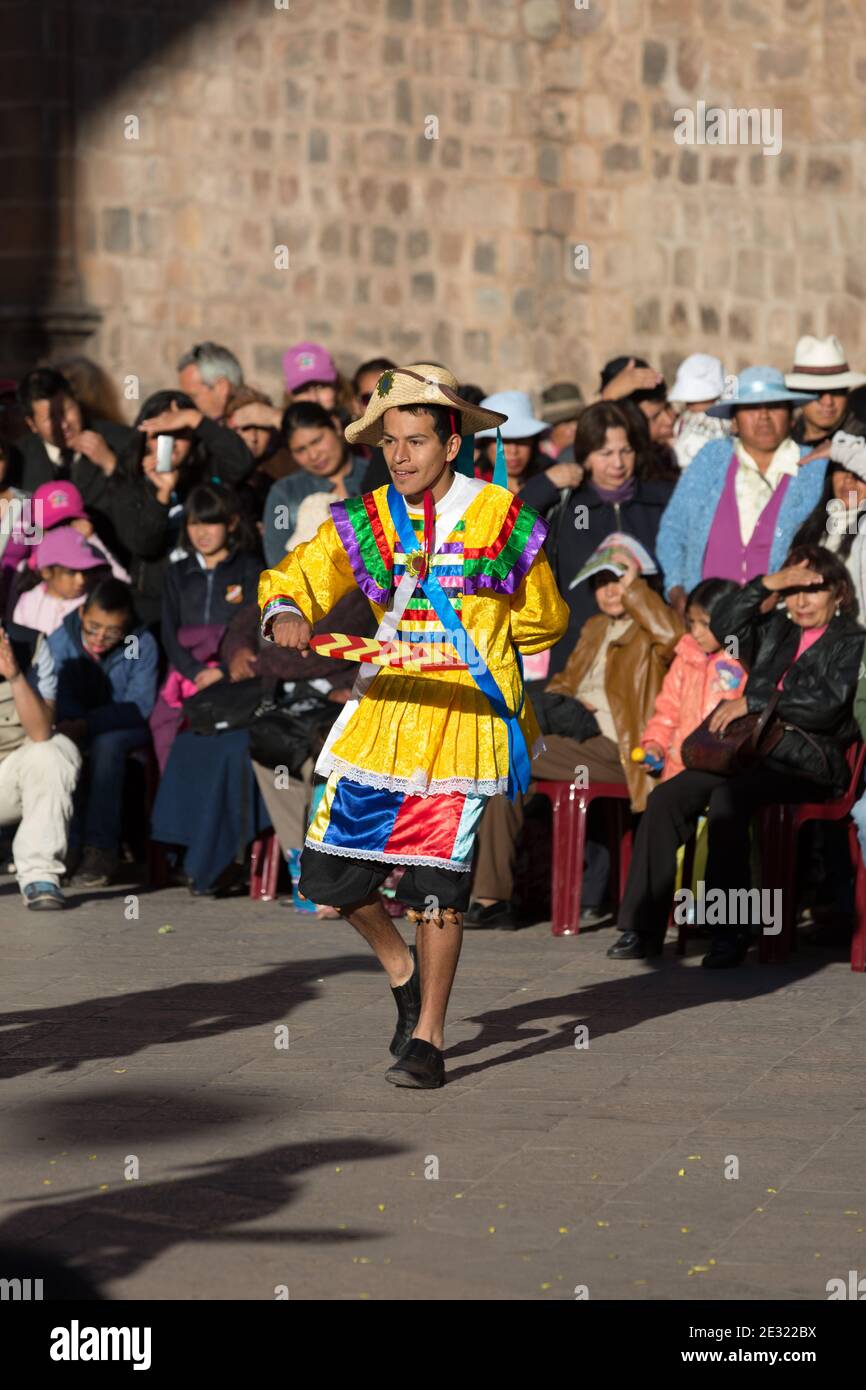 Indigenous dance performance in Cusco Stock Photo - Alamy