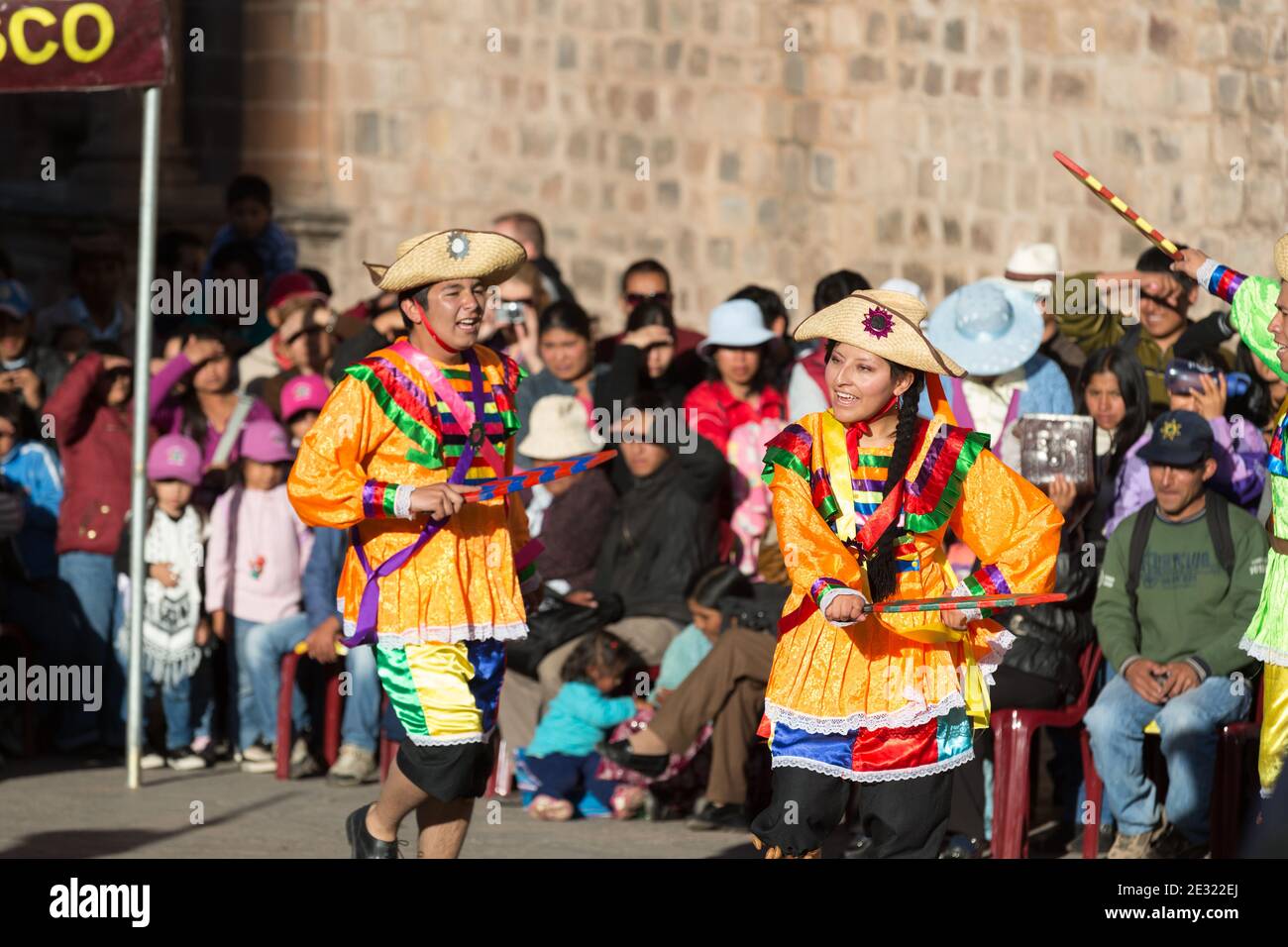 Indigenous dance performance in Cusco Stock Photo - Alamy
