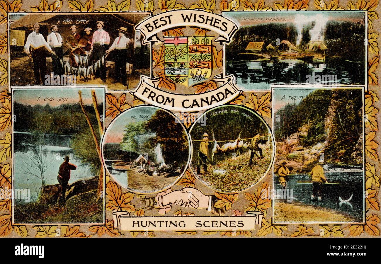 Best Wishes from Canada, Hunting Scenes, unknown photographers, old ...