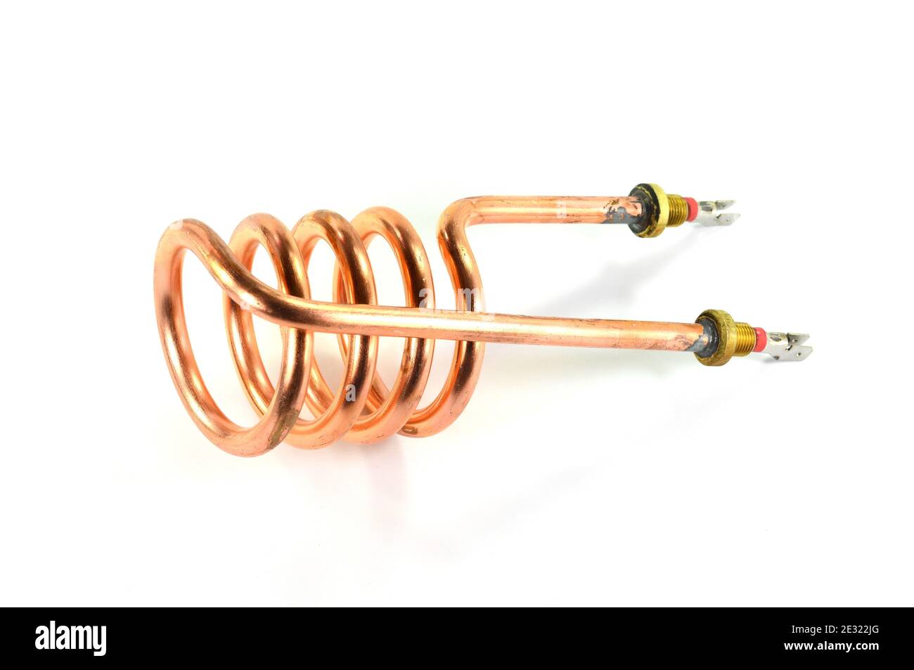 Electric heating element isolated on white background Stock Photo - Alamy