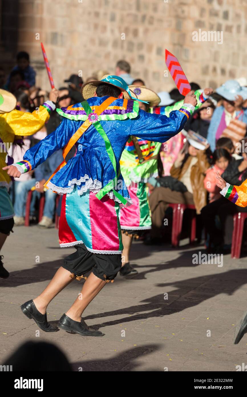 Indigenous dance performance in Cusco Stock Photo - Alamy