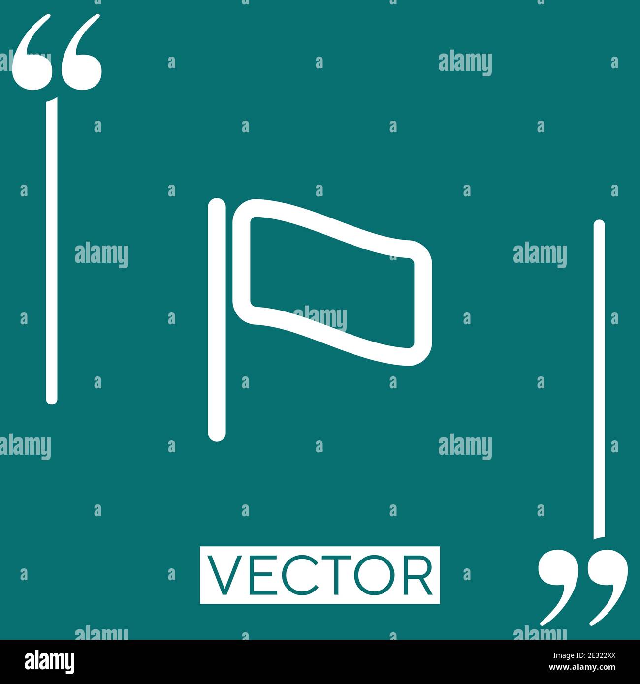 flag rectangular outline vector icon Linear icon. Editable stroke line ...